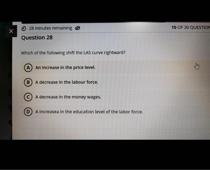 Solved Which of the following shift the LAS curve rightward? | Chegg.com