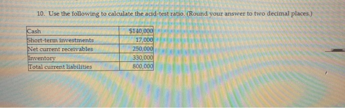 Solved - 12 . 10. Use the following to calculate the | Chegg.com