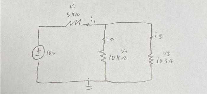 Solved solve using KCL for i1, i2, i3 and v1, v2, and v3 | Chegg.com
