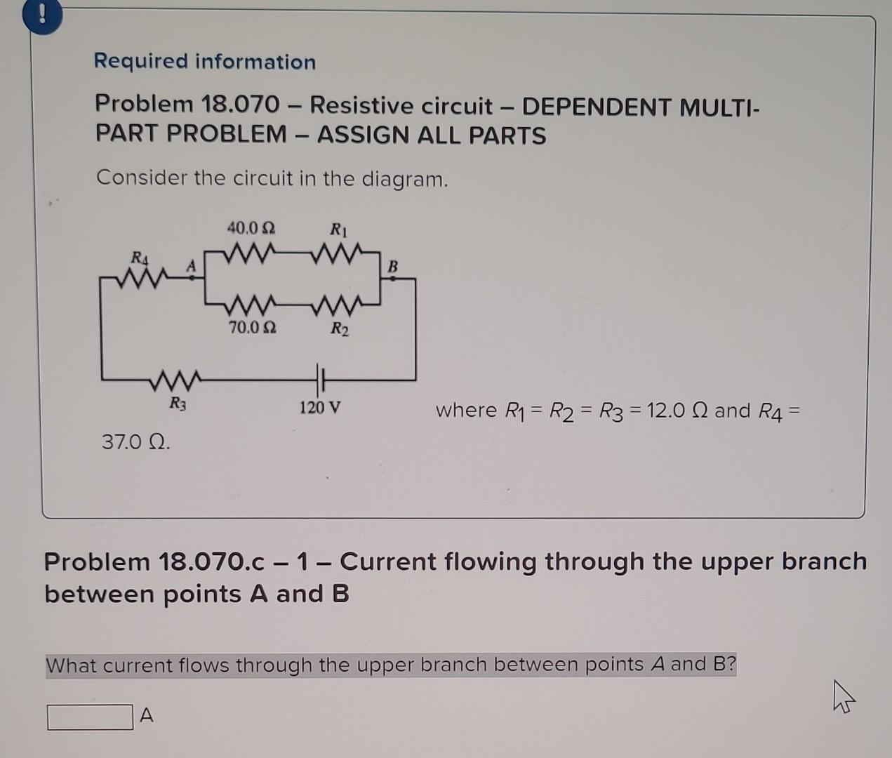 Solved Required information Problem 18.070 - Resistive | Chegg.com