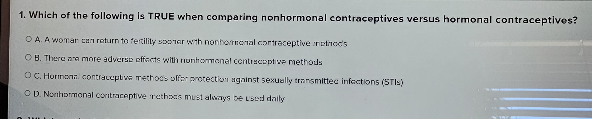 Solved Which of the following is TRUE when comparing | Chegg.com