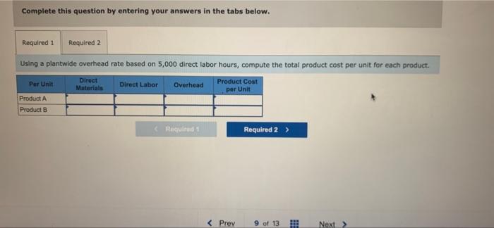 Solved S Exercise 17-11 (Algo) Computing product cost per | Chegg.com