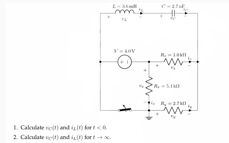 Solved QUICK!!! WILL LIKE YOUR SOLUTION!Calculate vC(t) ﻿and | Chegg.com