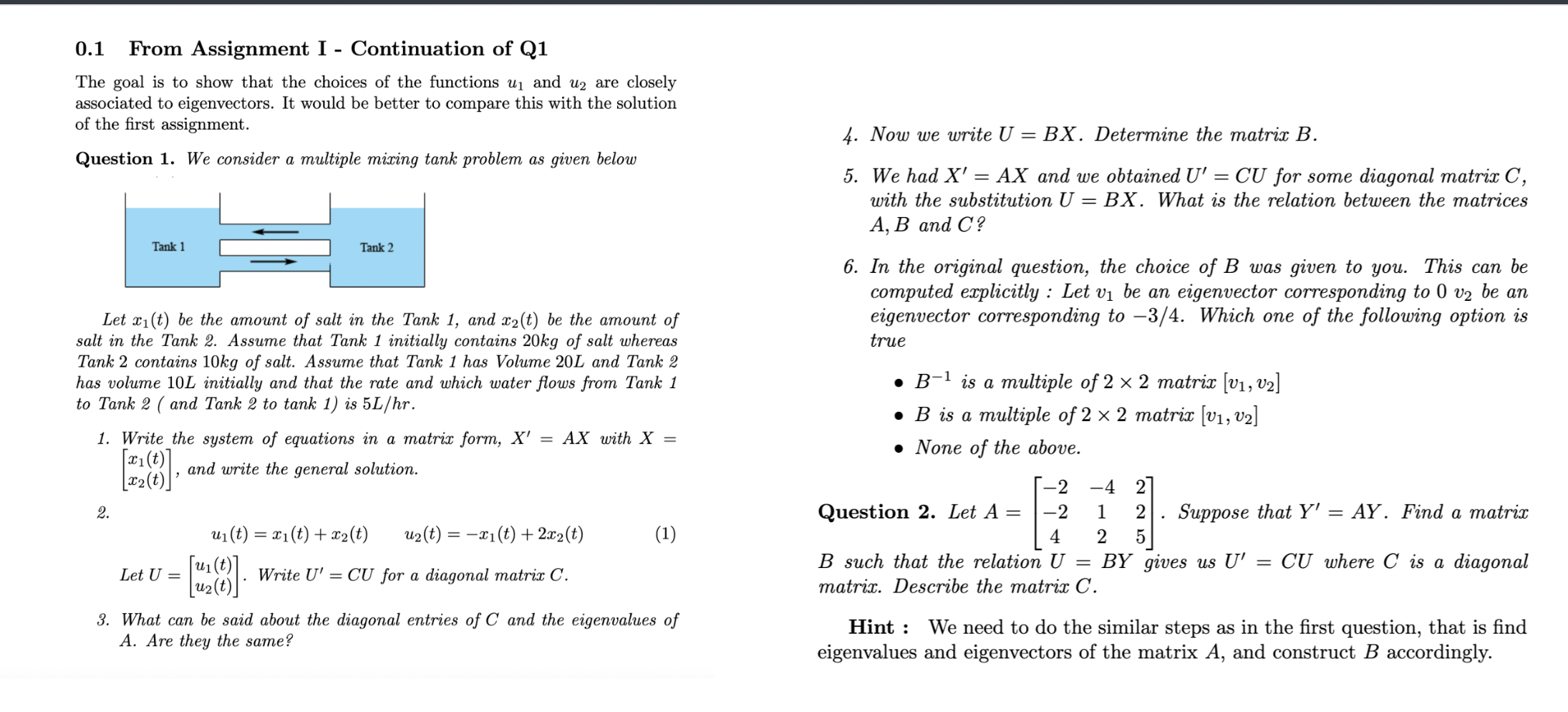 Solved 0.1 ﻿From Assignment I - ﻿Continuation of Q1The goal | Chegg.com