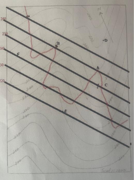 Solved Examine the Map above, if the outcropped bed had a | Chegg.com