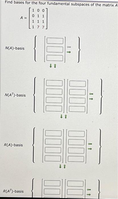 Solved Find bases for the four fundamental subspaces of the | Chegg.com