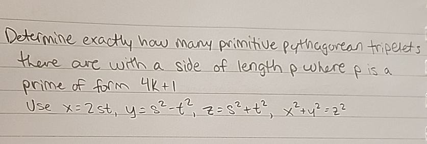 Solved Determine exactly how many primitive pythagorean | Chegg.com