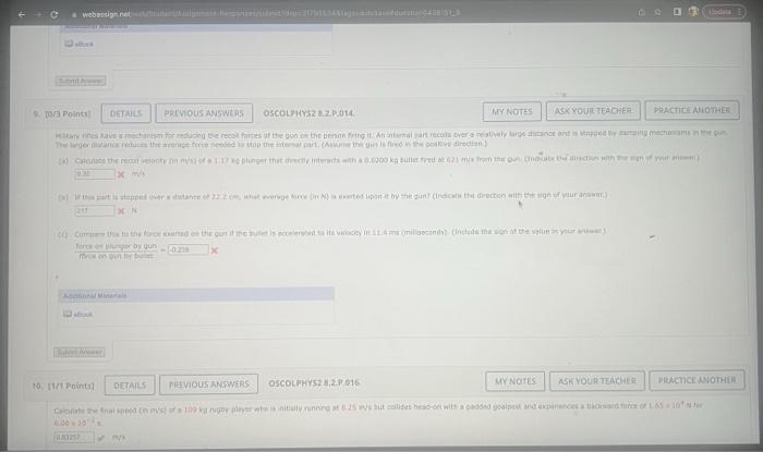 Solved have a the recoil forces of the on the person firing | Chegg.com