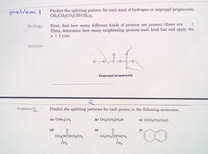 Solved problem 1 Predict the splitting pattern for each kind | Chegg.com