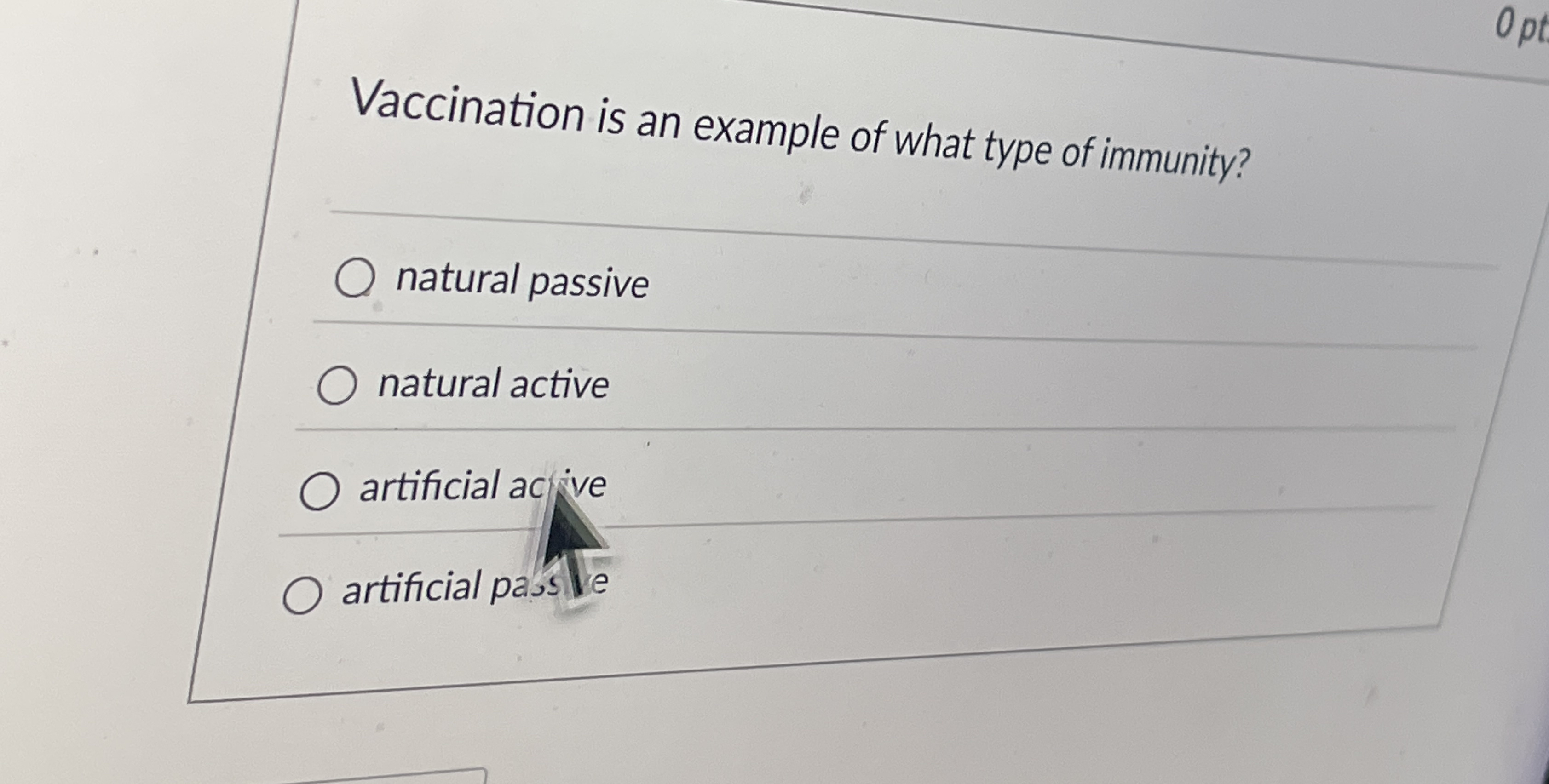 High Quality SOLUTION Vaccination is an example of what type of | Chegg.com