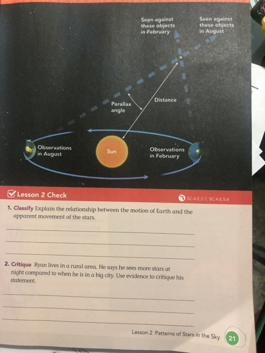 Lesson 2 Patterns Of Stars In The Sky I Can... See... | Chegg.com