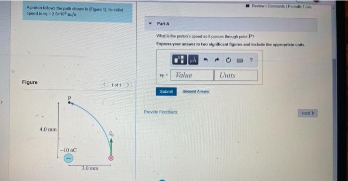 Solved Review Constants Periodic Table A proton follows the | Chegg.com