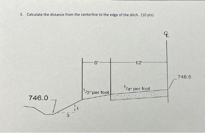 Solved 3. Calculate the distance from the centerline to the | Chegg.com