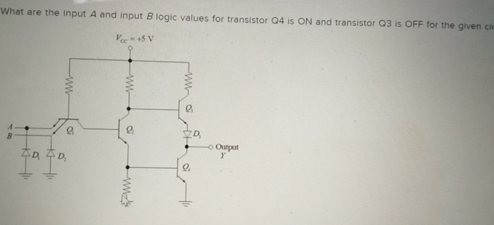 Solved What are the input A and input B ﻿logic values for | Chegg.com