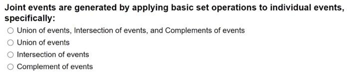 Solved Joint events are generated by applying basic set | Chegg.com