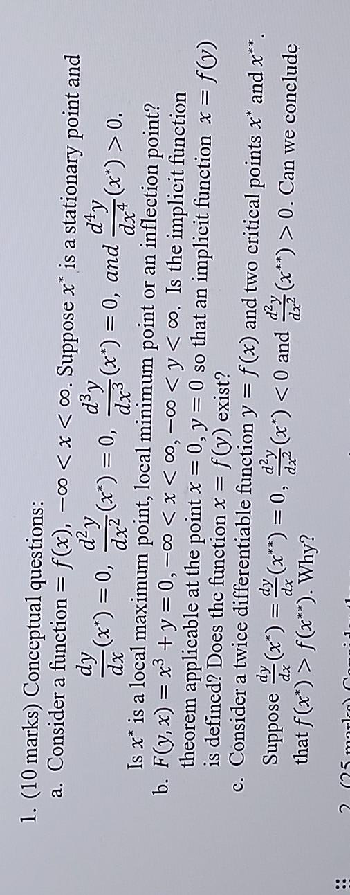 Solved 1. (10 marks) Conceptual questions: a. Consider a | Chegg.com