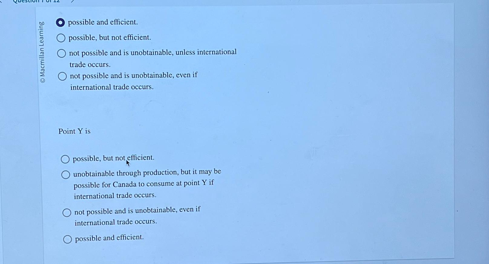 Solved possible and efficient.possible, but not | Chegg.com