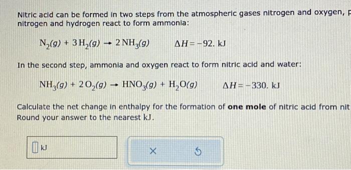 Solved Calculate the net change in enthalpy for the | Chegg.com