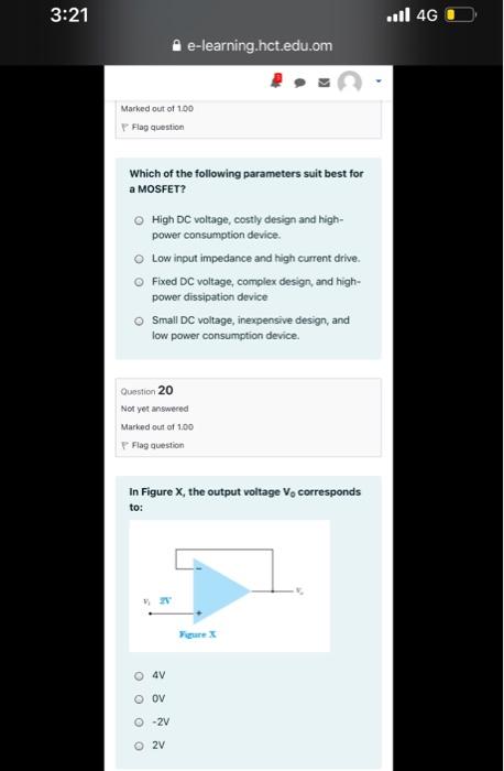 Solved 3:21 ..10 4G e-learning.hct.edu.om Marked out of 1.00 | Chegg.com