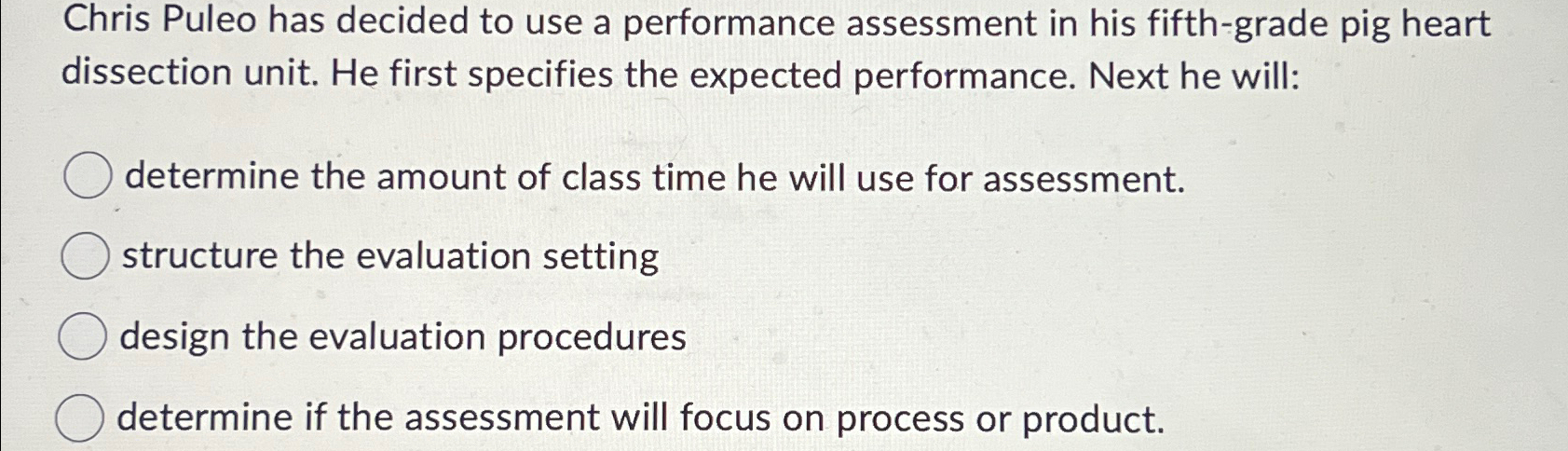 Solved Chris Puleo has decided to use a performance | Chegg.com