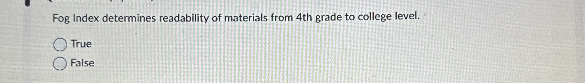 Solved Fog Index determines readability of materials from | Chegg.com