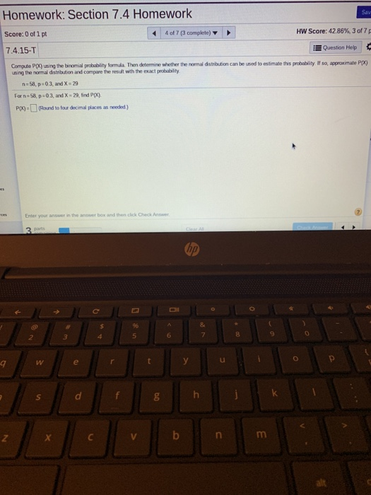 Solved Homework Section 7 4 Homework Score 0 Of 1 Pt 4 Of