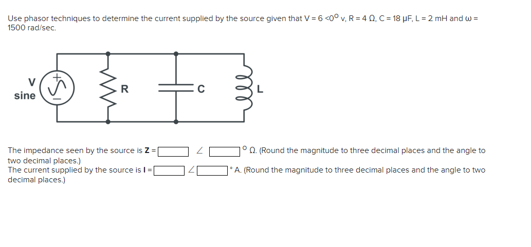 Solved Use phasor techniques to determine the current | Chegg.com