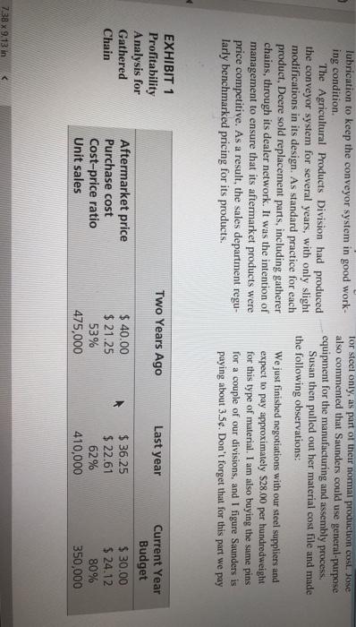 Solved case study: Deere cost managementques: 1. what is the | Chegg.com