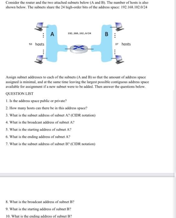 Solved Consider the router and the two attached subnets | Chegg.com