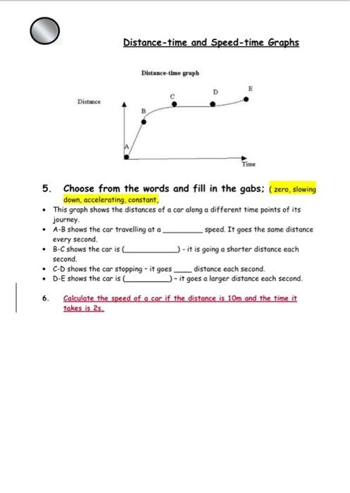 Solved Distance-time Triangle 1. Put some pictures of | Chegg.com