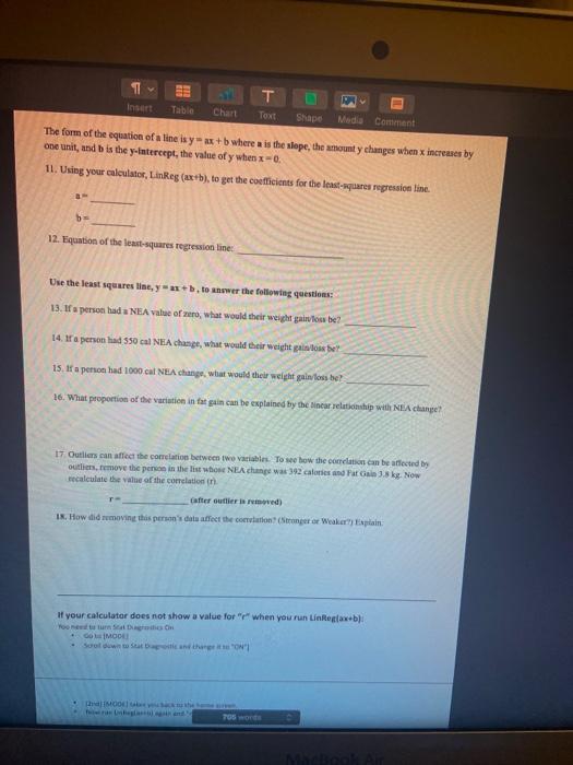 Solved T STAT 1350: Elementary Statistics Correlation and | Chegg.com