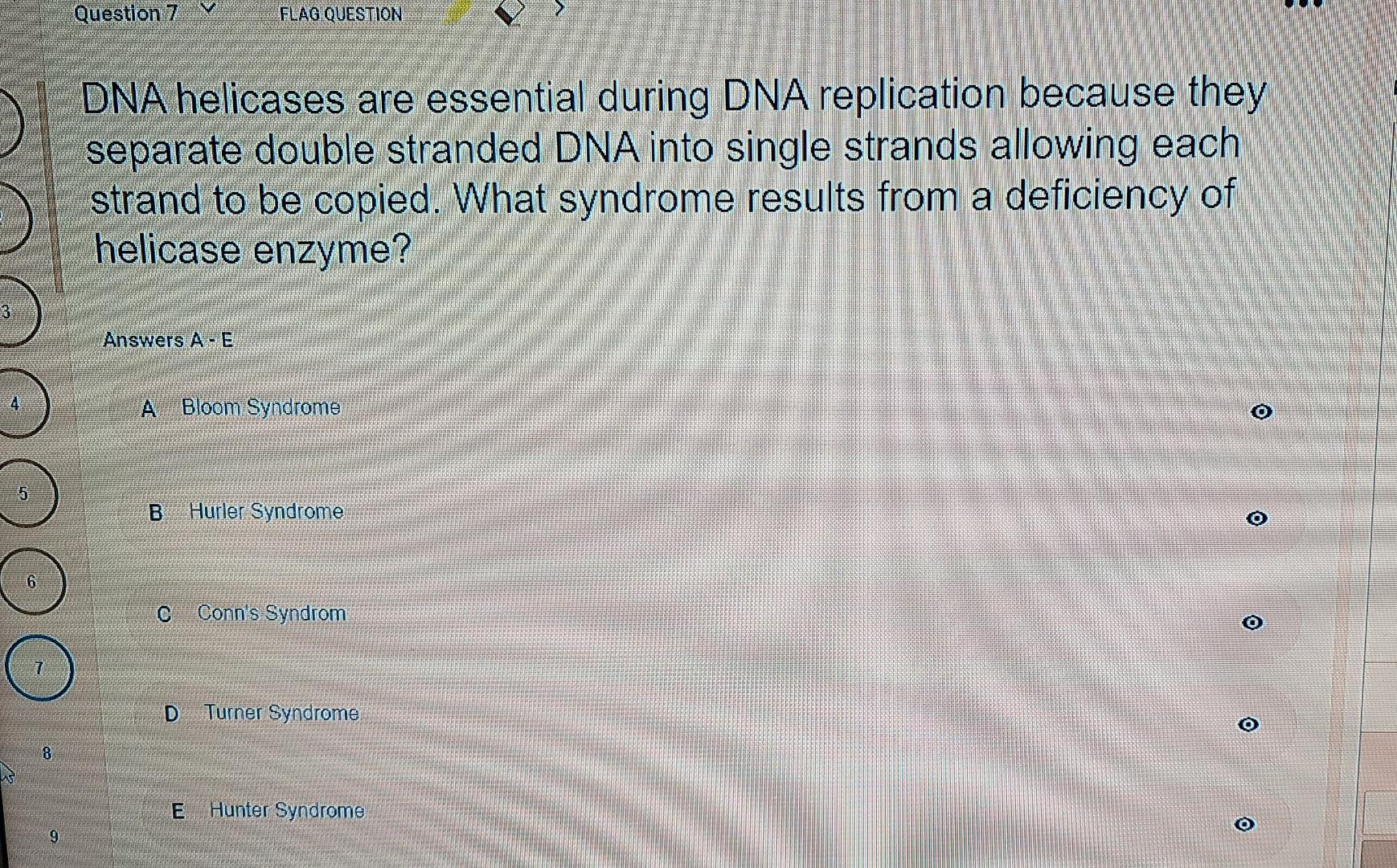 Solved 4 5 8 9 Question 7 FLAG QUESTION DNA helicases are | Chegg.com