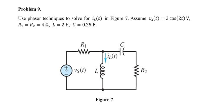 Solved Use phasor techniques to solve for iL(t) in Figure 7. | Chegg.com