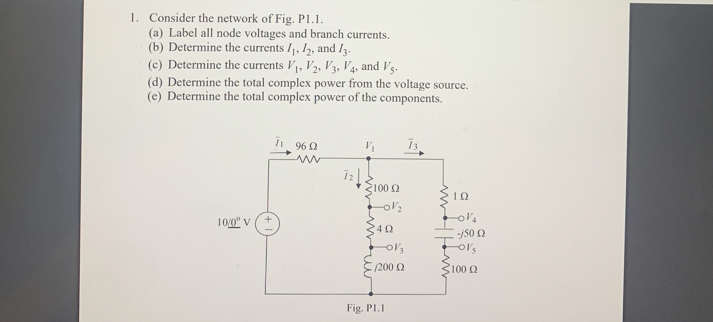 Solved Consider the network of Fig. P1.1.(a) ﻿Label all node | Chegg.com