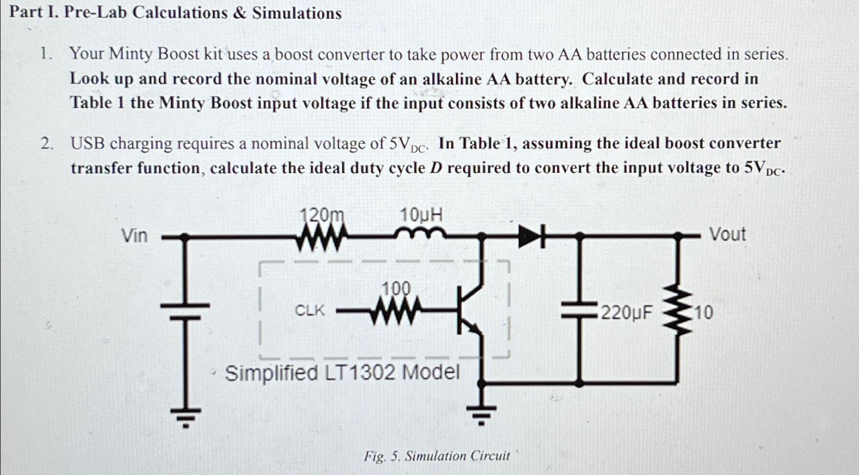Solved Part I. Pre-Lab Calculations & SimulationsYour Minty | Chegg.com