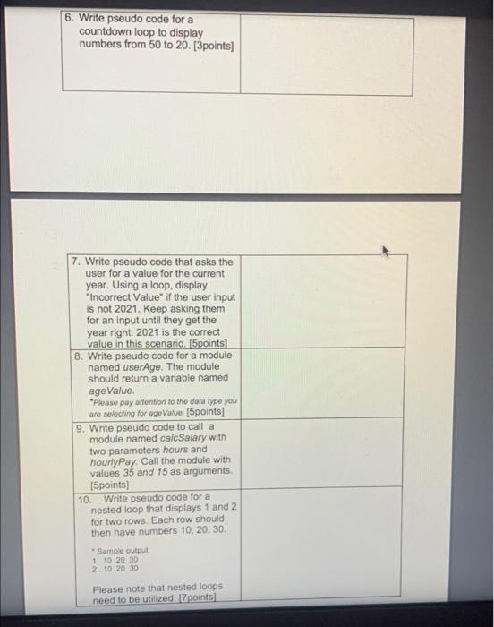 Solved Need Just The Pseudocode For All Of These Questions 2414
