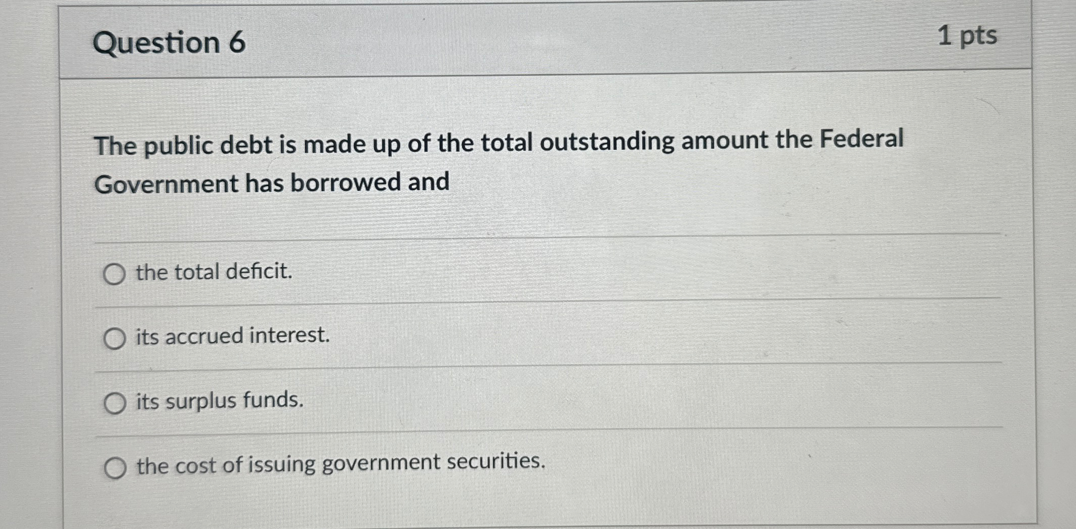 Solved Question 61 ﻿ptsThe public debt is made up of the | Chegg.com