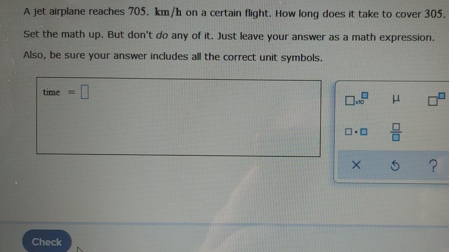 Solved A jet airplane reaches 705. km/h on a certain flight. | Chegg.com