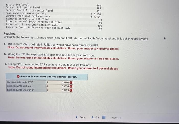 Solved Required: Calculate the following exchange rates (ZAR | Chegg.com