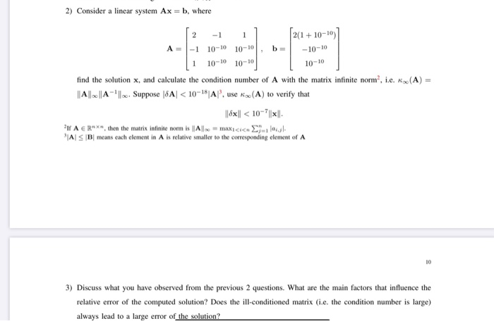 Solved Given a matrix A € R***.consider the roundoff error | Chegg.com