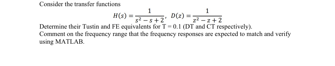 Solved Consider the transfer | Chegg.com