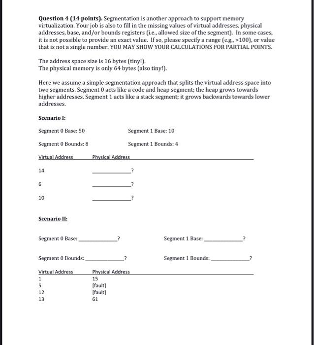 Solved Question 4 (14 points). Segmentation is another | Chegg.com