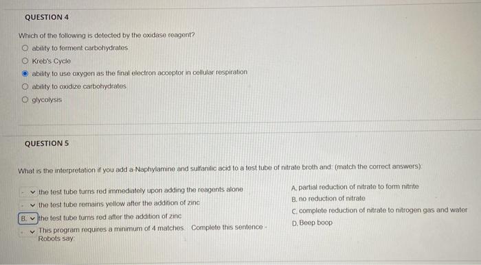Solved Which of the following is detected by the oxidase | Chegg.com