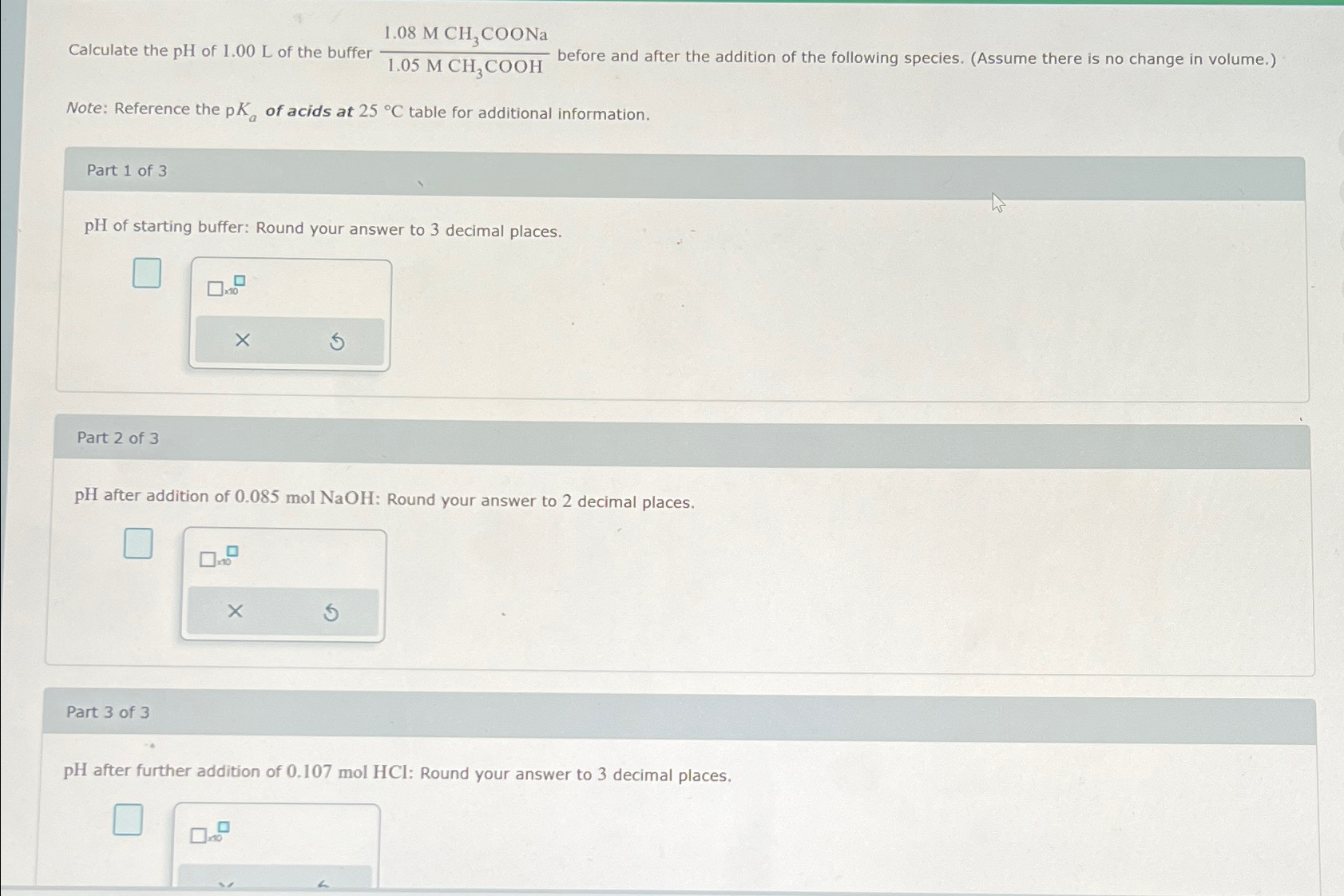 Solved Calculate the pH ﻿of 1.00L ﻿of the buffer | Chegg.com