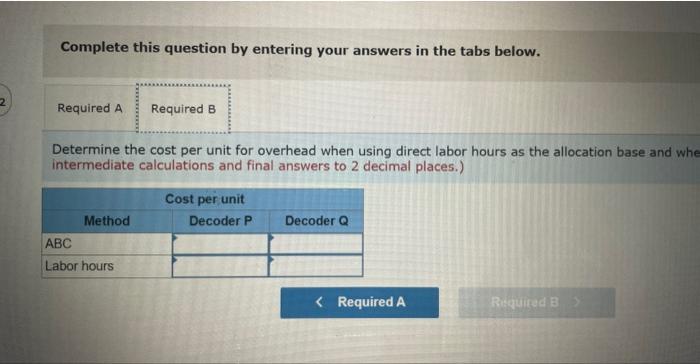 Solved Exercise 5-7A (Algo) Comparing an ABC system with a | Chegg.com