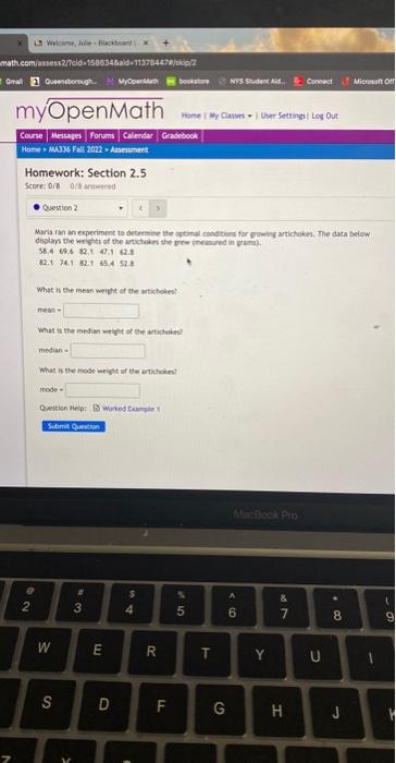 Solved Maris nan an experiment to decrimise the agcoral | Chegg.com