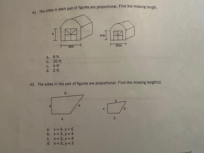 Solved 41. The sides in each pair of figures are | Chegg.com