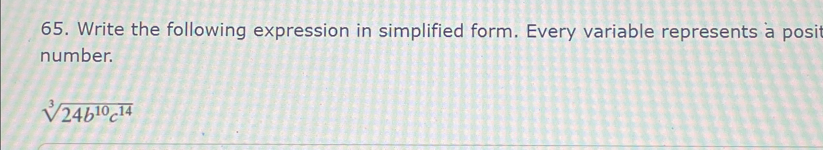 Solved Write the following expression in simplified form. | Chegg.com