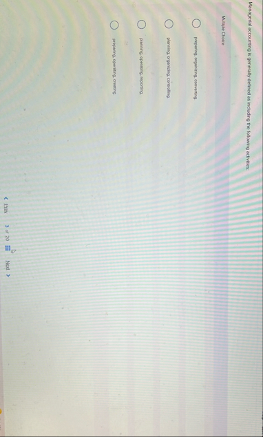 Solved Managerial accounting is generally defined as | Chegg.com