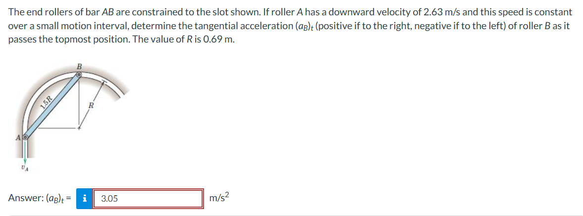 Solved The end rollers of ﻿bar AB ﻿are constrained to ﻿the | Chegg.com